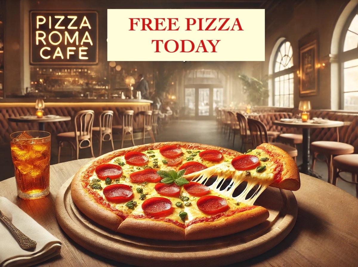 Free Pizza Alert! Enjoy a Complimentary Slice at Pizza Roma Café in ...
